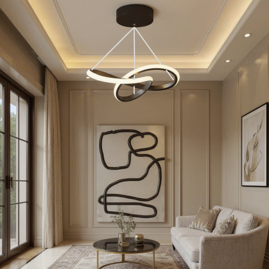 Aura Siyah Ultra Power Beyaz Ledli Avize Sarkıt Tekli Avize – Elektroyou